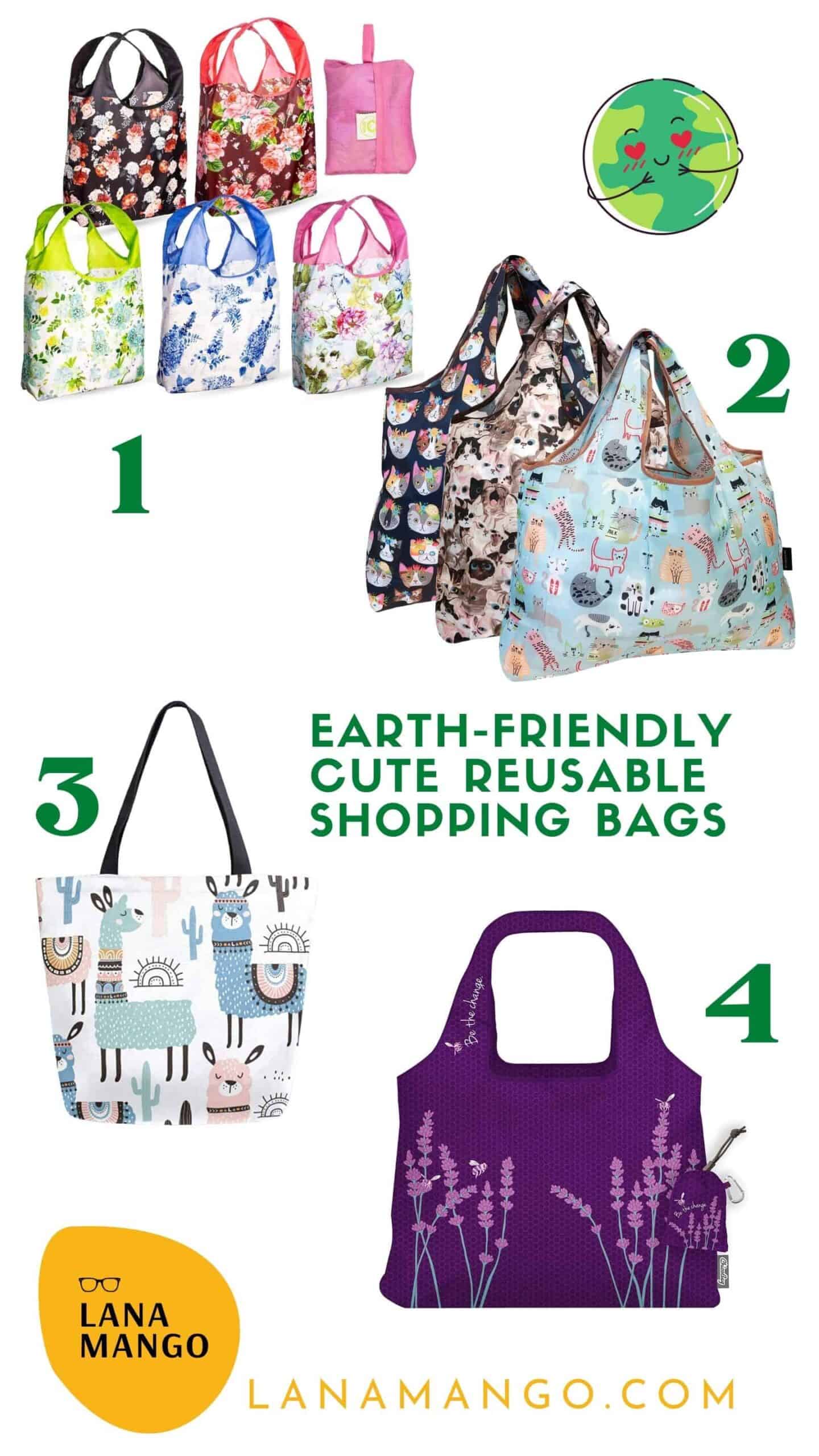 Cute Reusable Shopping Bags Earth-Friendly - Lana Mango